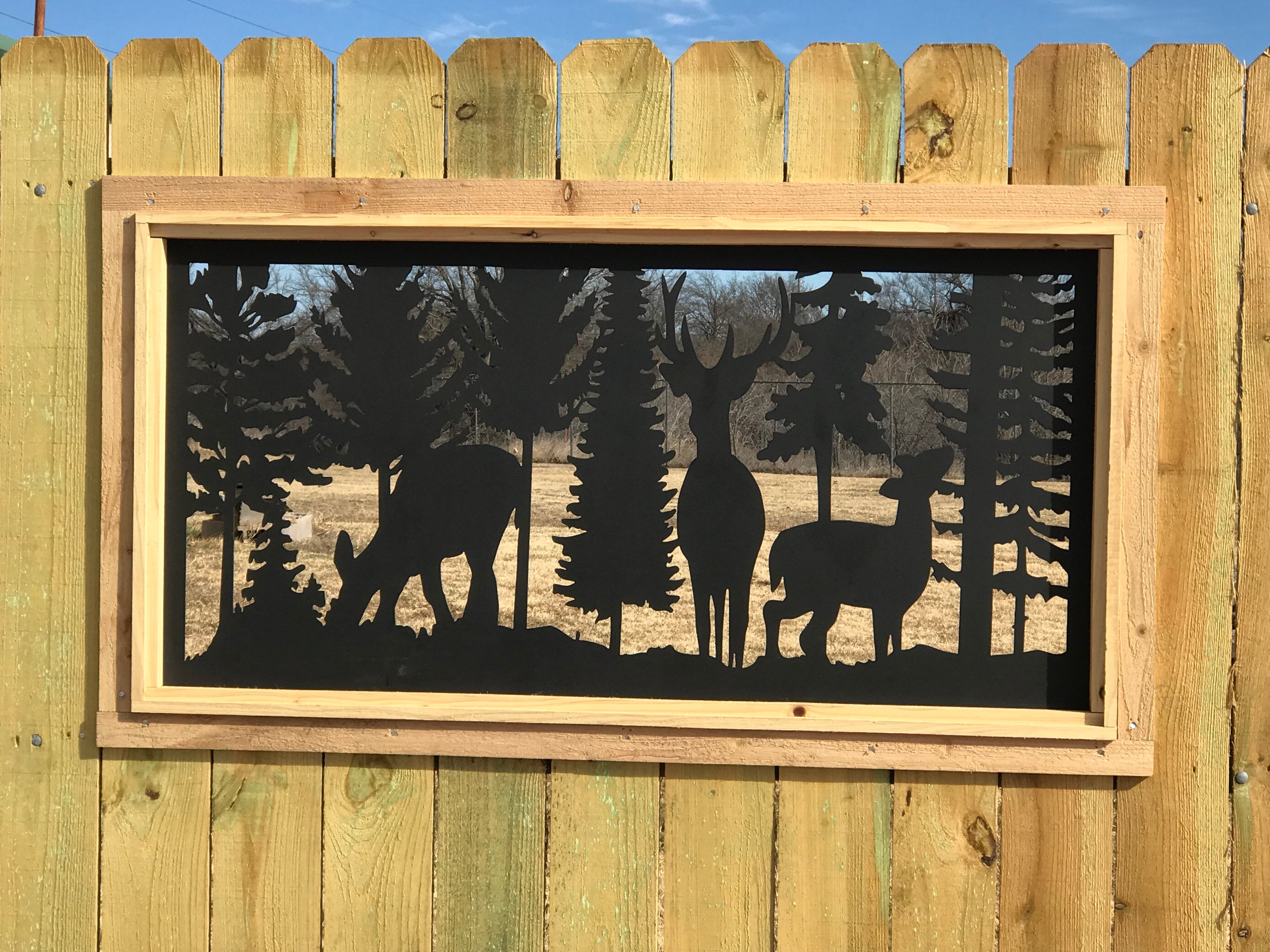 Decorative Rustic Metal Panel, Metal Panel Insert, Wildlife Scenery ...