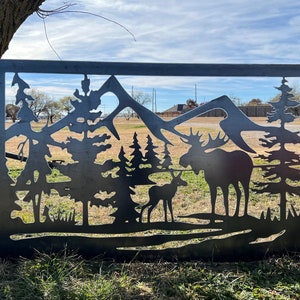Decorative Rustic Metal Panel, Moose Metal Panel Insert, Wildlife ...