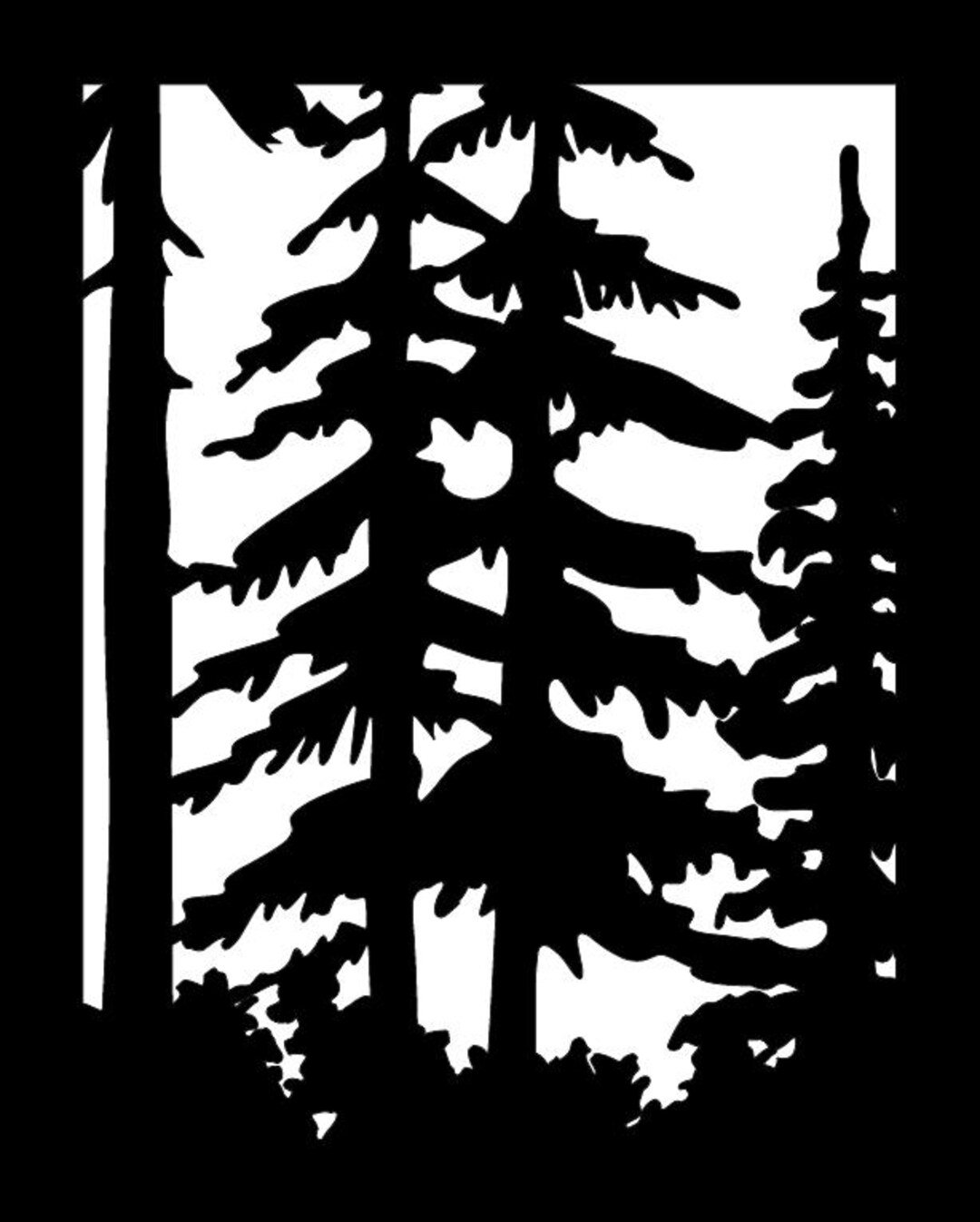 Decorative Rustic Metal Panel, Metal Panel Insert, Small Trees Metal ...