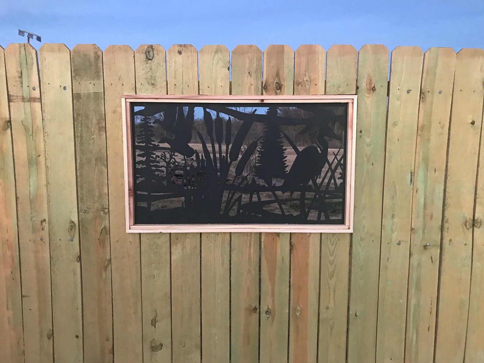 Decorative Rustic Metal Panel, Metal Panel Insert, Wildlife Scenery ...