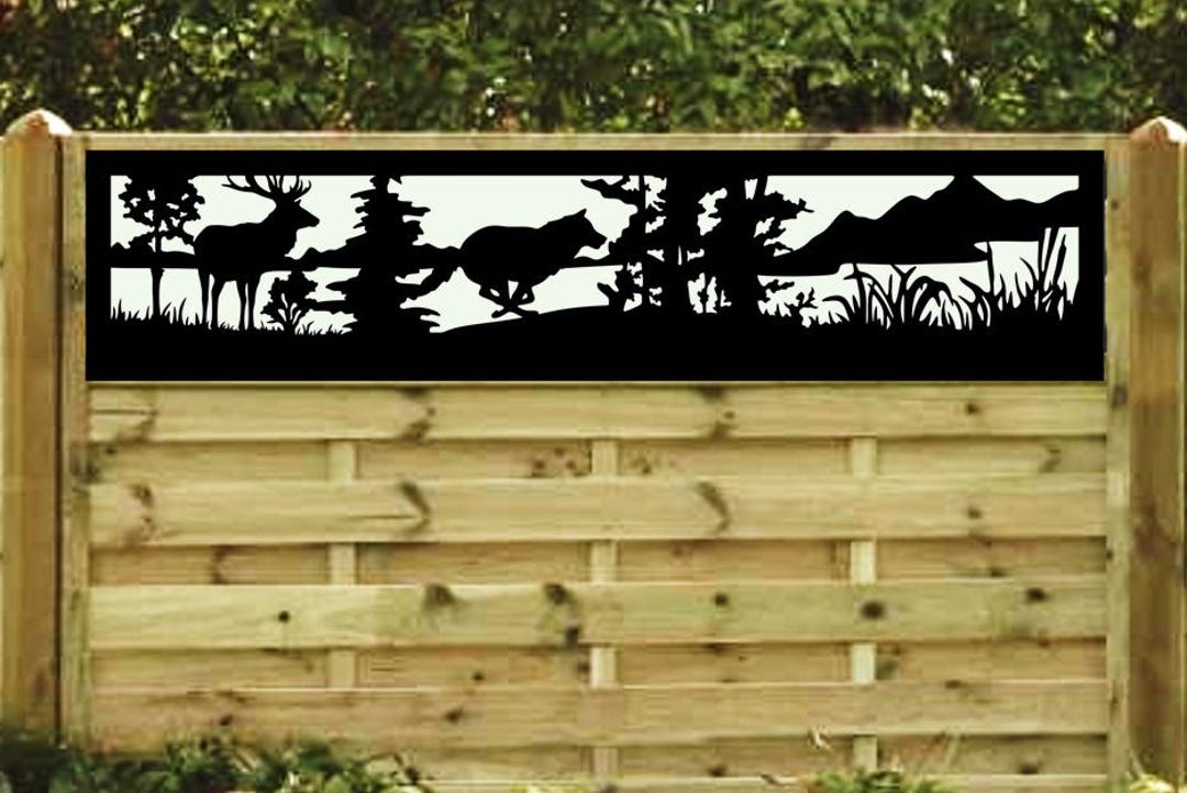 Decorative Rustic Metal Panel. Metal Panel Insert. Privacy Fence Topper ...