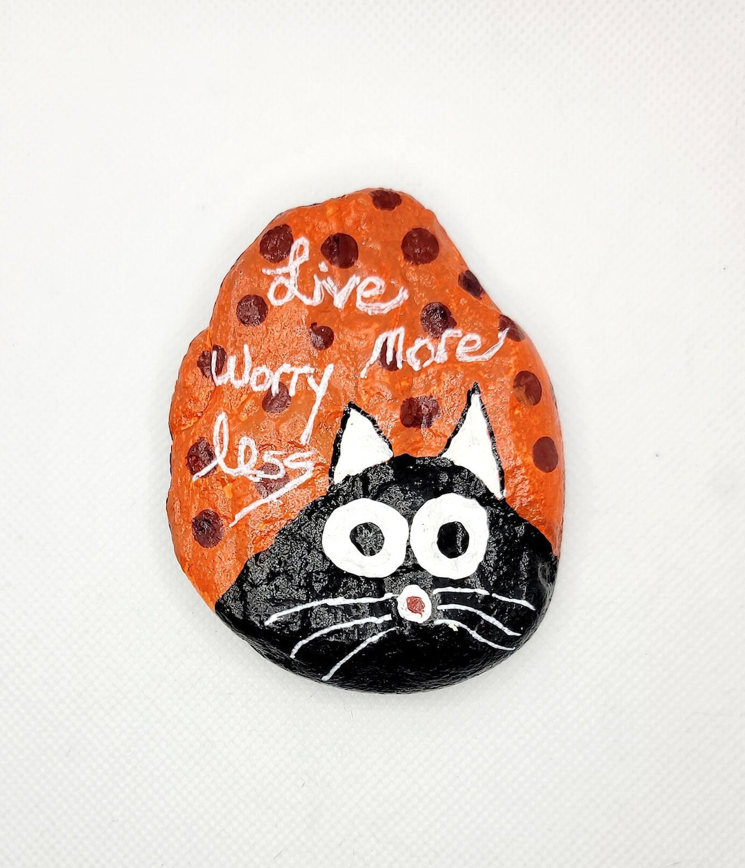 Painted Rock, Live More/you Rock, Painted Stone, Painted Pebble, Small ...