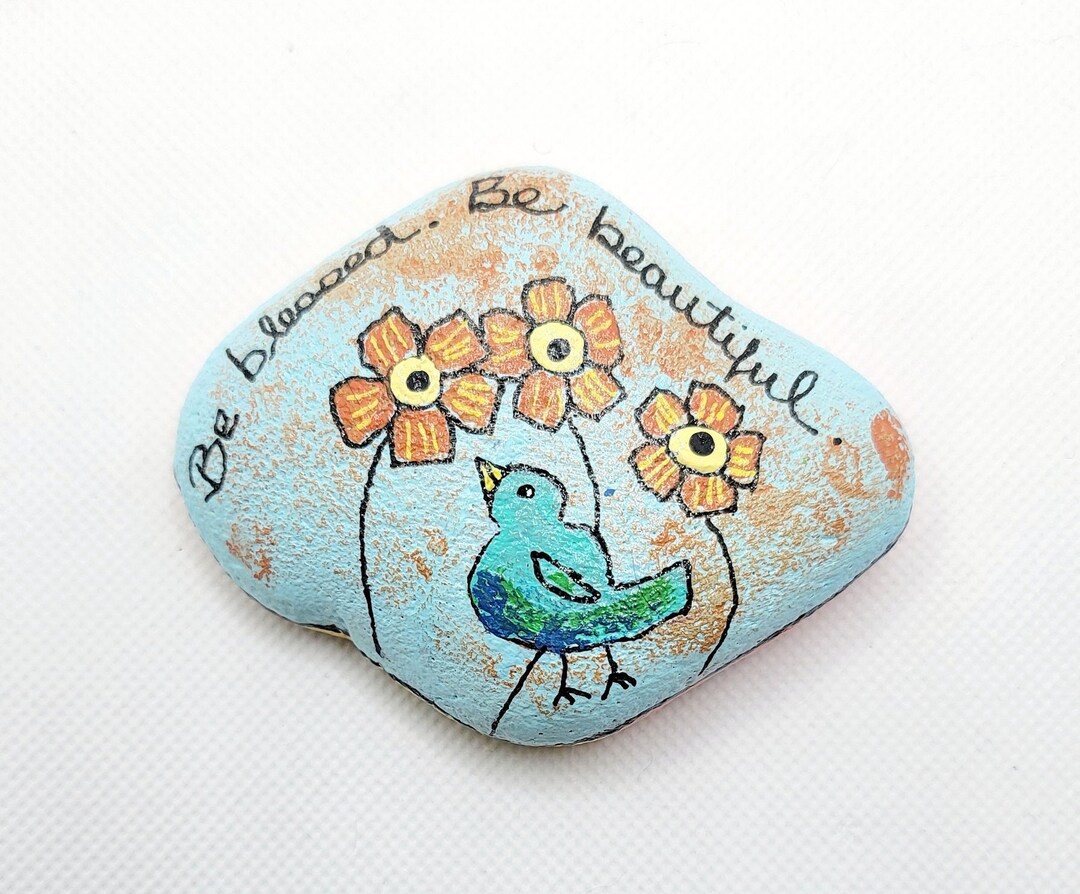 Painted Rock, Be Blessed/rejoice, Painted Stone, Rock Art, Painted ...