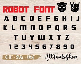 Robot Letters Svg | Etsy