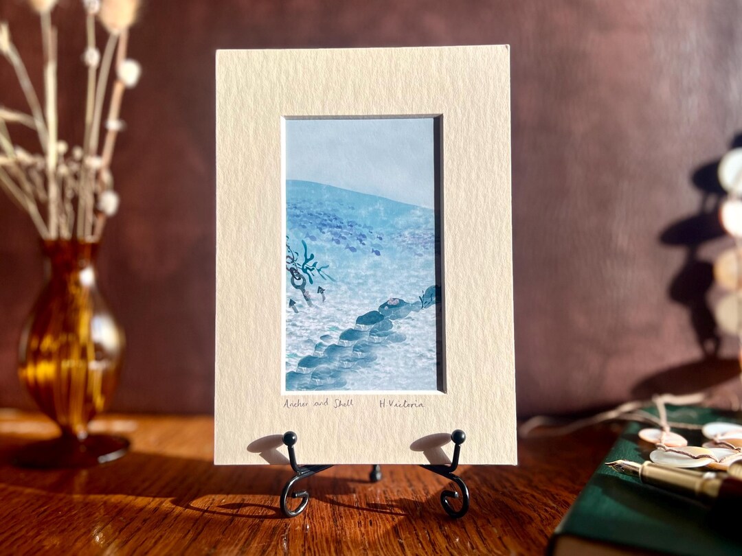 Printed Nautical Sea Themed Summer Art Print Framed in a Mount for ...