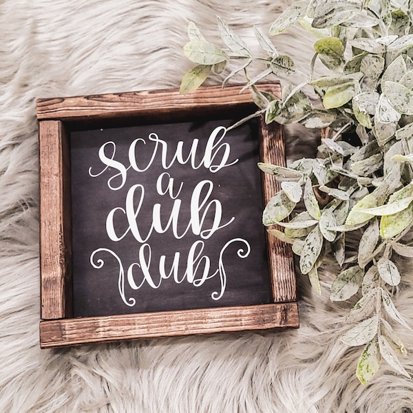 Scrub a Dub Dub Sign - Etsy