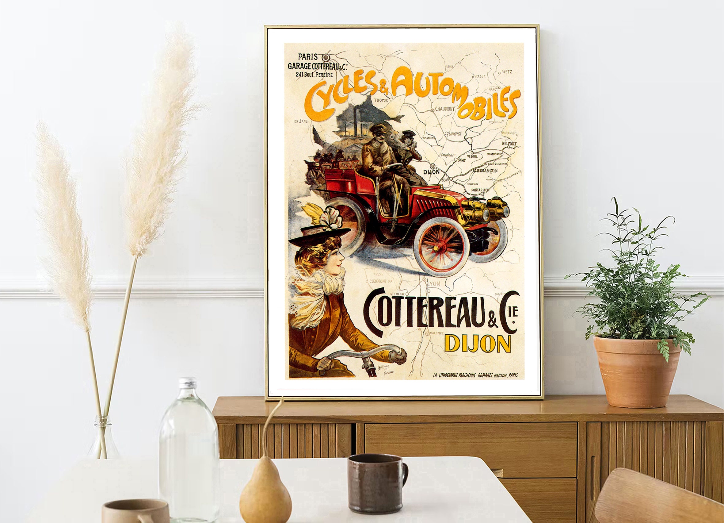 Wall Hangings poster cycles and cars COTTEREAU DIJON Home Décor Prints ...