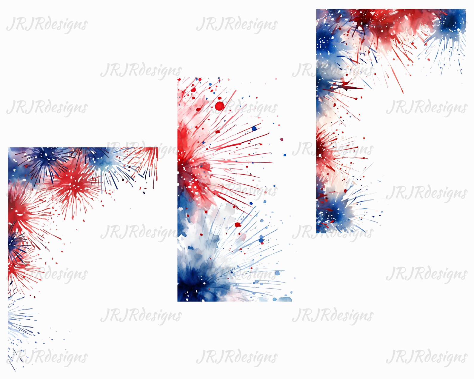 25 4th of July Fireworks Corner Frames Clipart Bundle | Aspect Ratio 2: ...