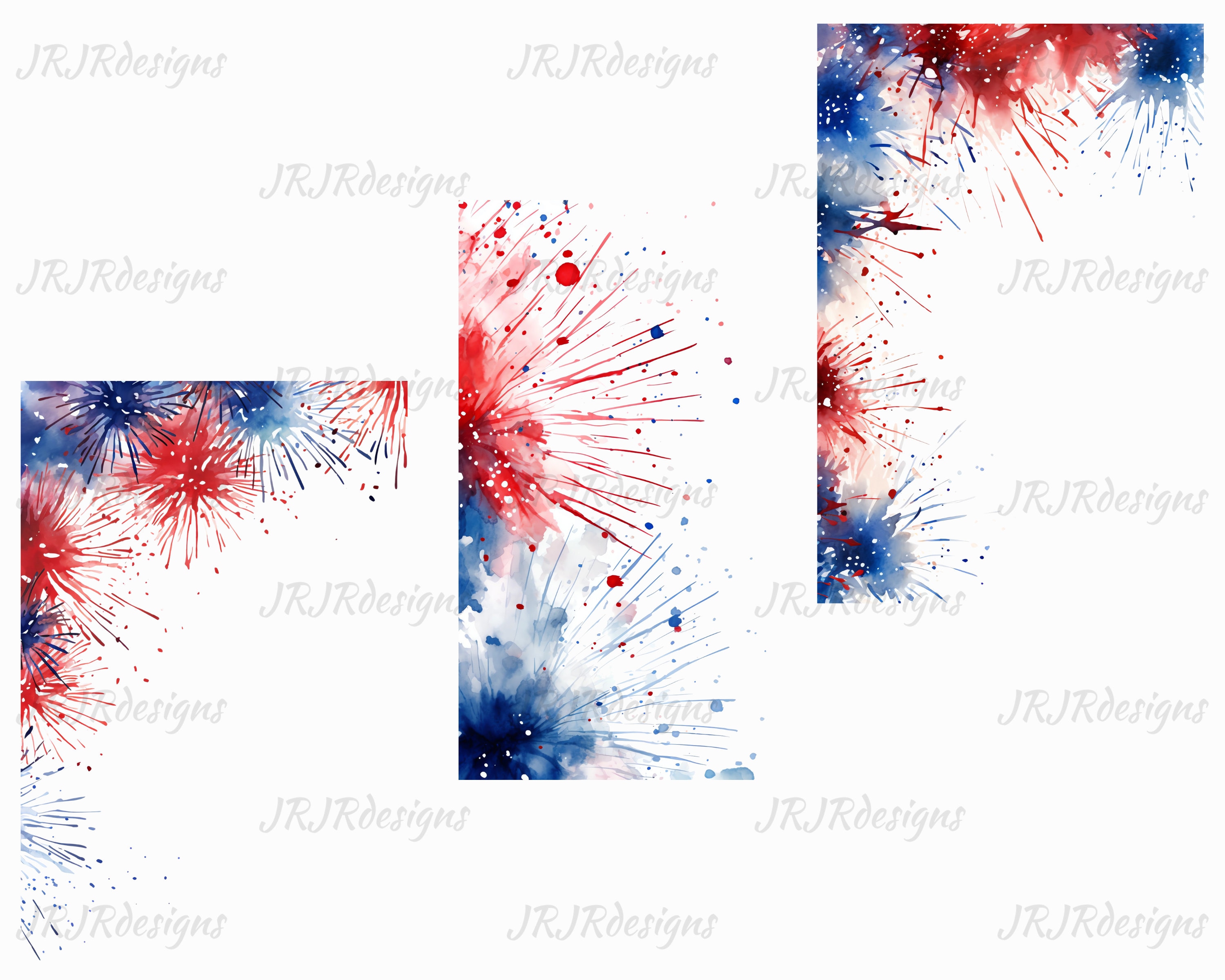 25 4th of July Fireworks Corner Frames Clipart Bundle | Aspect Ratio 2: ...