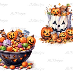 20 Trick or Treat Theme Clipart Bundle | 300 DPI | Watercolor ...