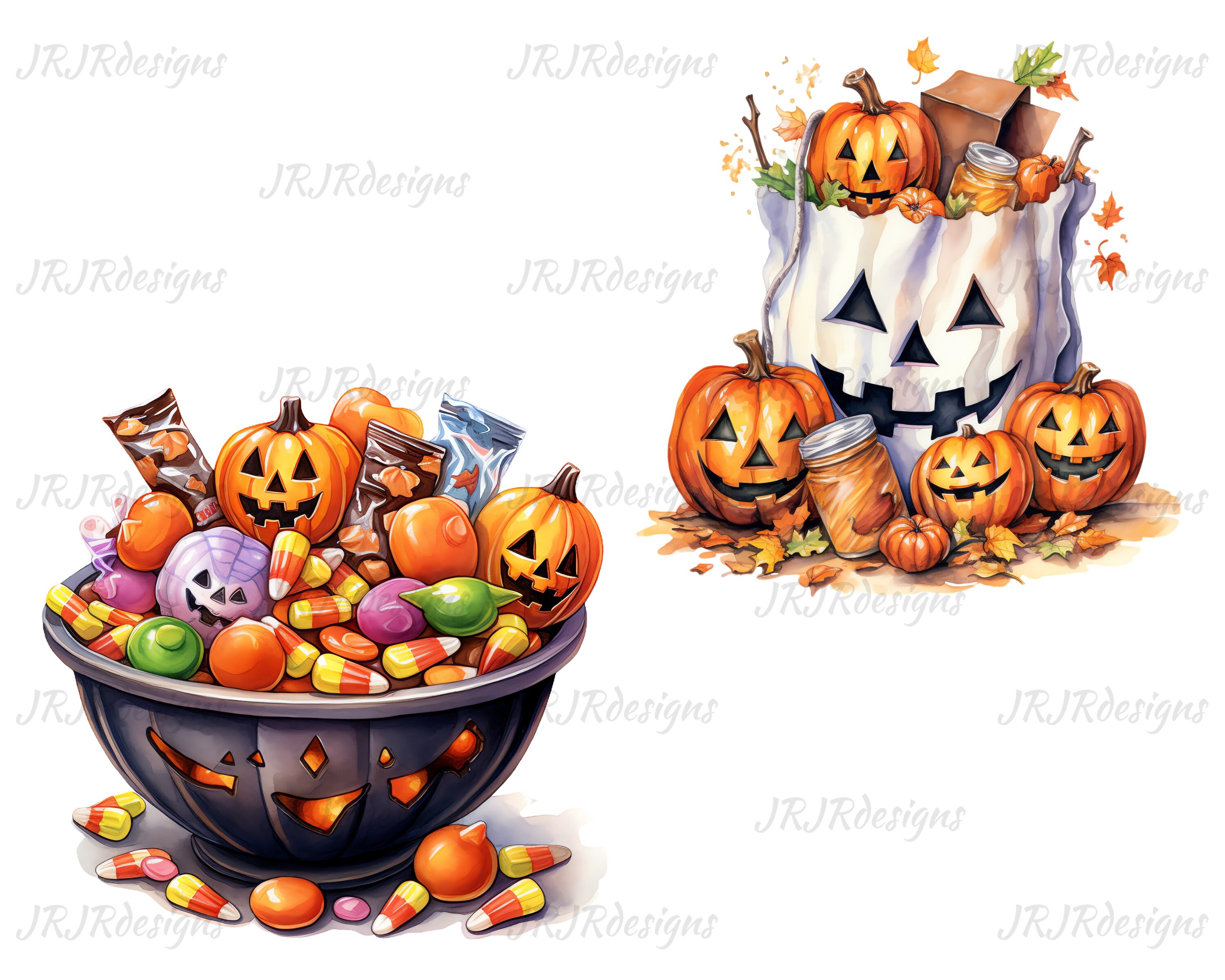20 Trick or Treat Theme Clipart Bundle | 300 DPI | Watercolor ...