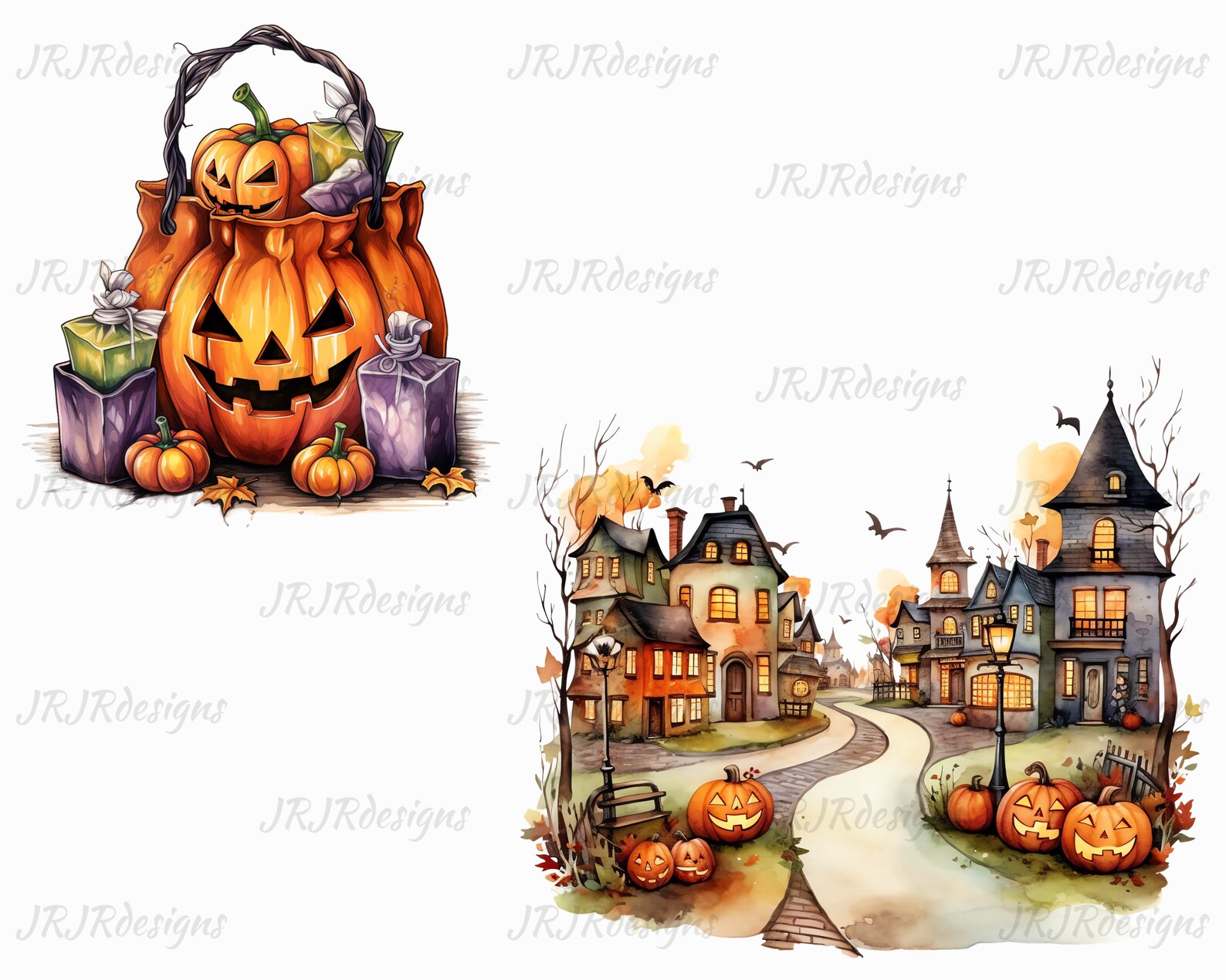20 Trick or Treat Theme Clipart Bundle 300 DPI Watercolor - Etsy