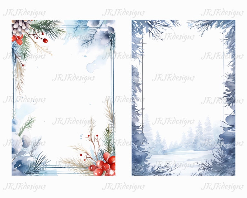 24 Winter Wonderland Frames Clipart Bundle | Aspect Ratio 2:3 | Snowy ...
