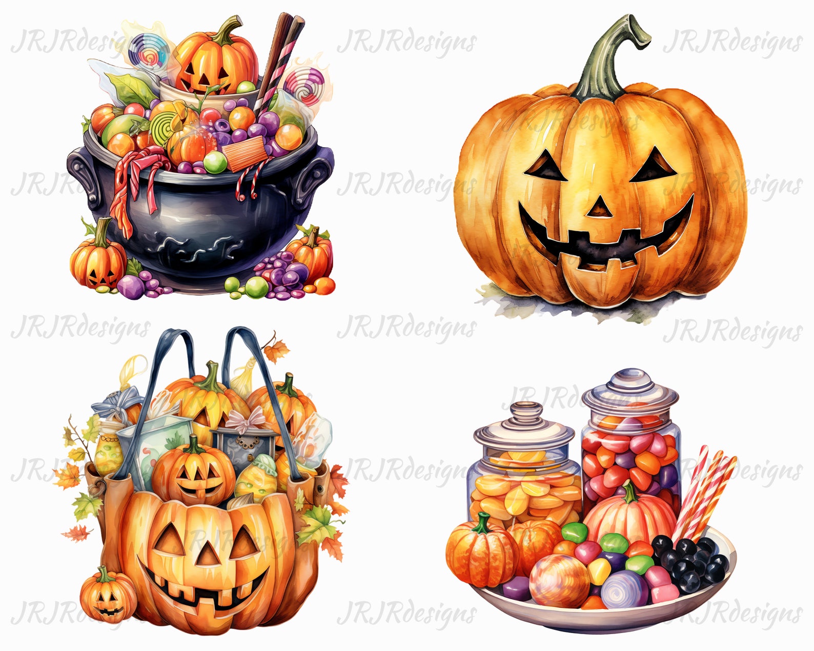20 Trick or Treat Theme Clipart Bundle | 300 DPI | Watercolor ...