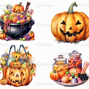 20 Trick or Treat Theme Clipart Bundle | 300 DPI | Watercolor ...