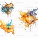 20 Metallic Watercolor Splashes Clipart Bundle | 300 DPI | Luxury ...