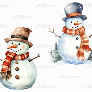 25 Snowmen Clipart Bundle | 300 DPI | Watercolor | Frosty the Snowman ...