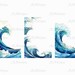 24 Ocean Waves Corner Frames Clipart Bundle | Aspect Ratio 2:3 | 300 ...