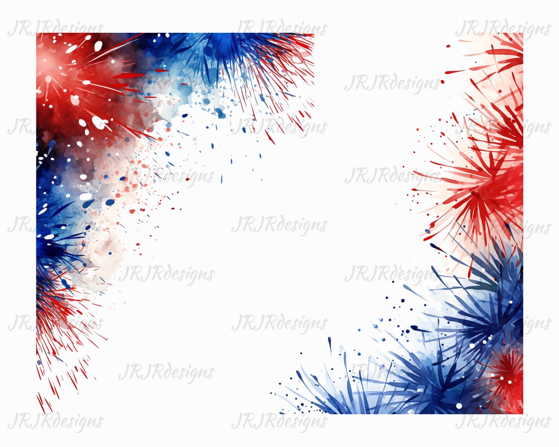 25 4th of July Fireworks Corner Frames Clipart Bundle Aspect Ratio 2:3 ...