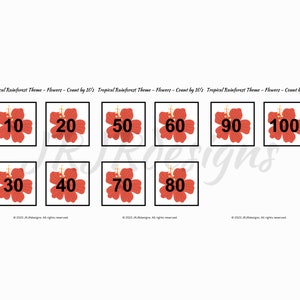 Skip Counting Tropical Rainforest Flashcard Bundle Count by 2's 5's 10 ...