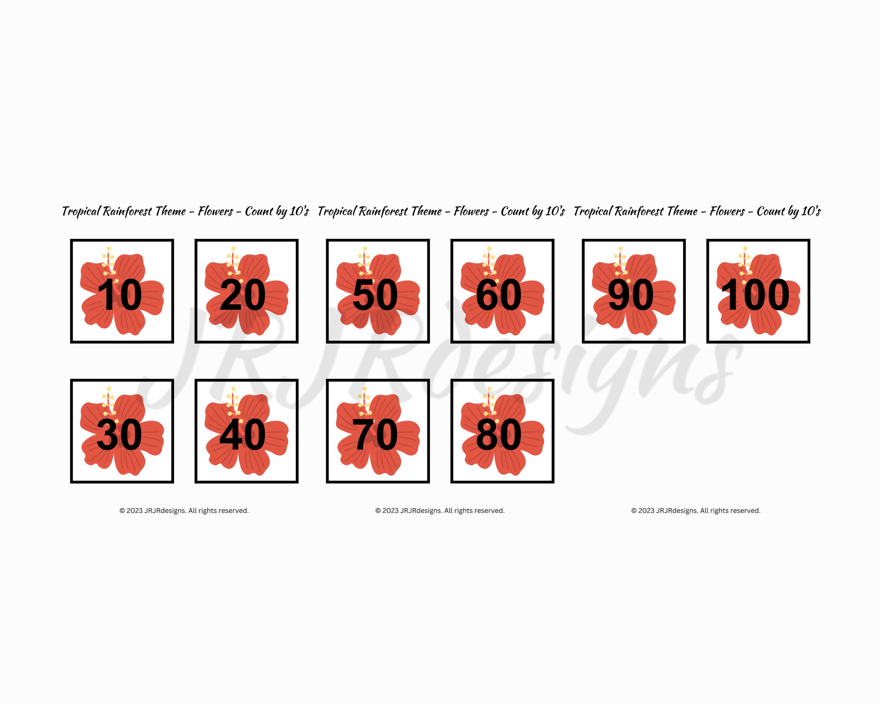 Skip Counting Tropical Rainforest Flashcard Bundle | Count by 2's 5's ...