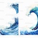 24 Ocean Waves Corner Frames Clipart Bundle | Aspect Ratio 2:3 | 300 ...
