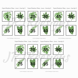 Skip Counting Tropical Rainforest Flashcard Bundle Count by 2's 5's 10 ...