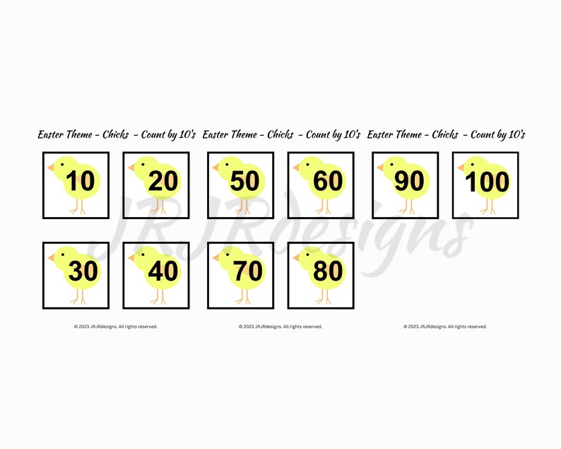 Skip Counting Easter Flashcard Bundle | Count by 2's 5's 10's | Math ...