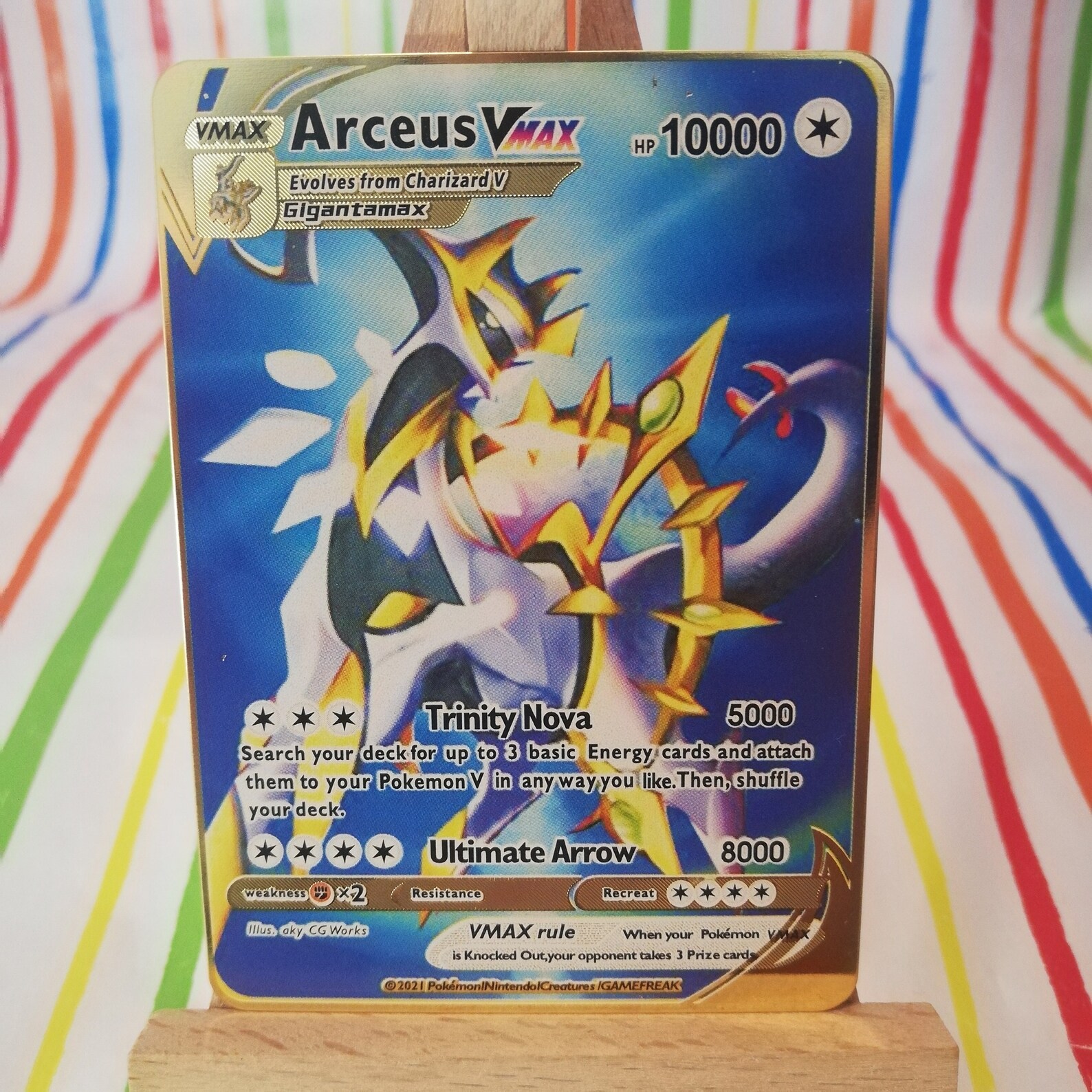 VMAX ARCEUS 10000HP Gold Metal Custom Made Cards Golden - Etsy
