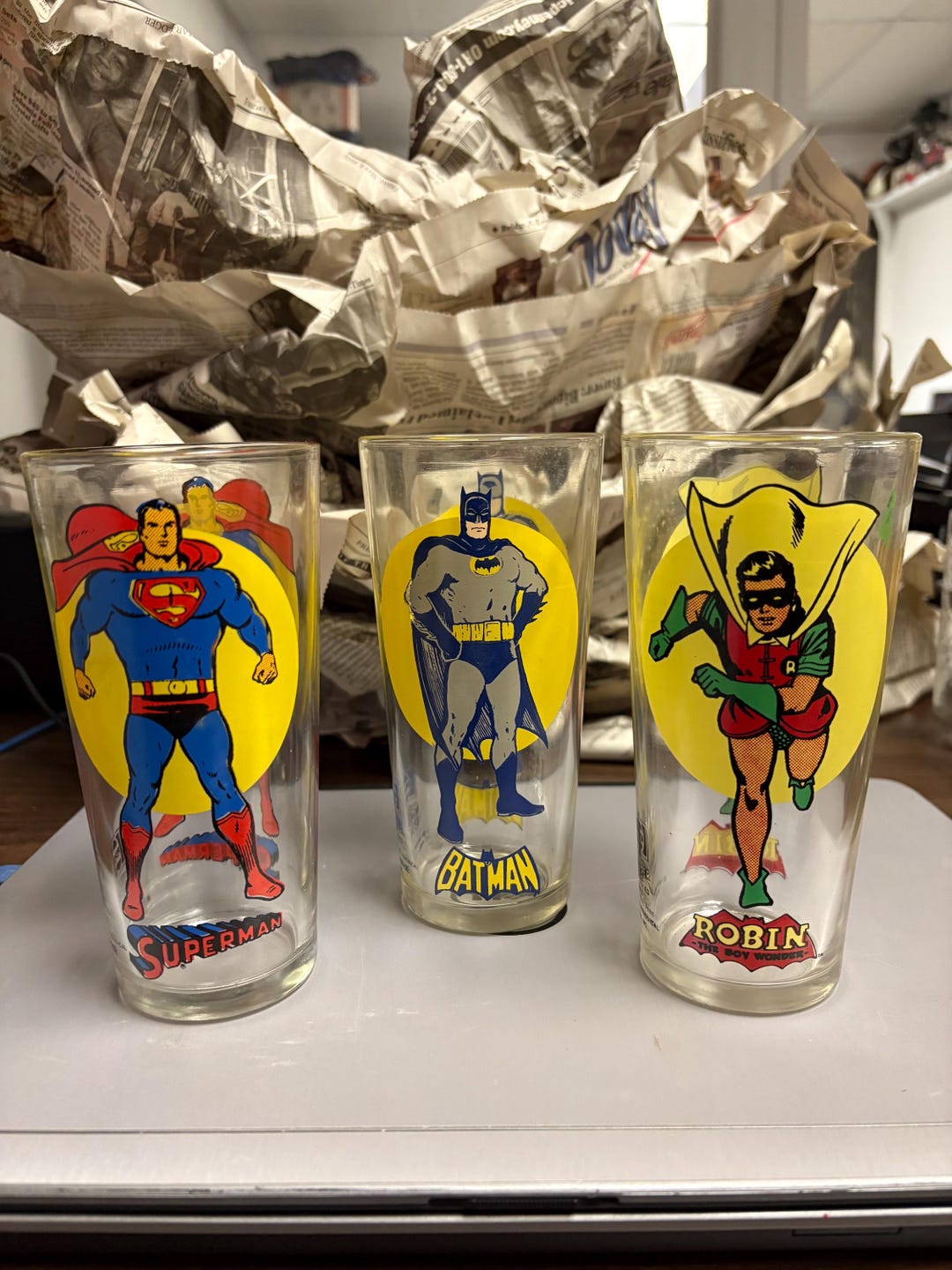 Vintage Collectible Original Super Hero Superhero Drinking Glasses ...