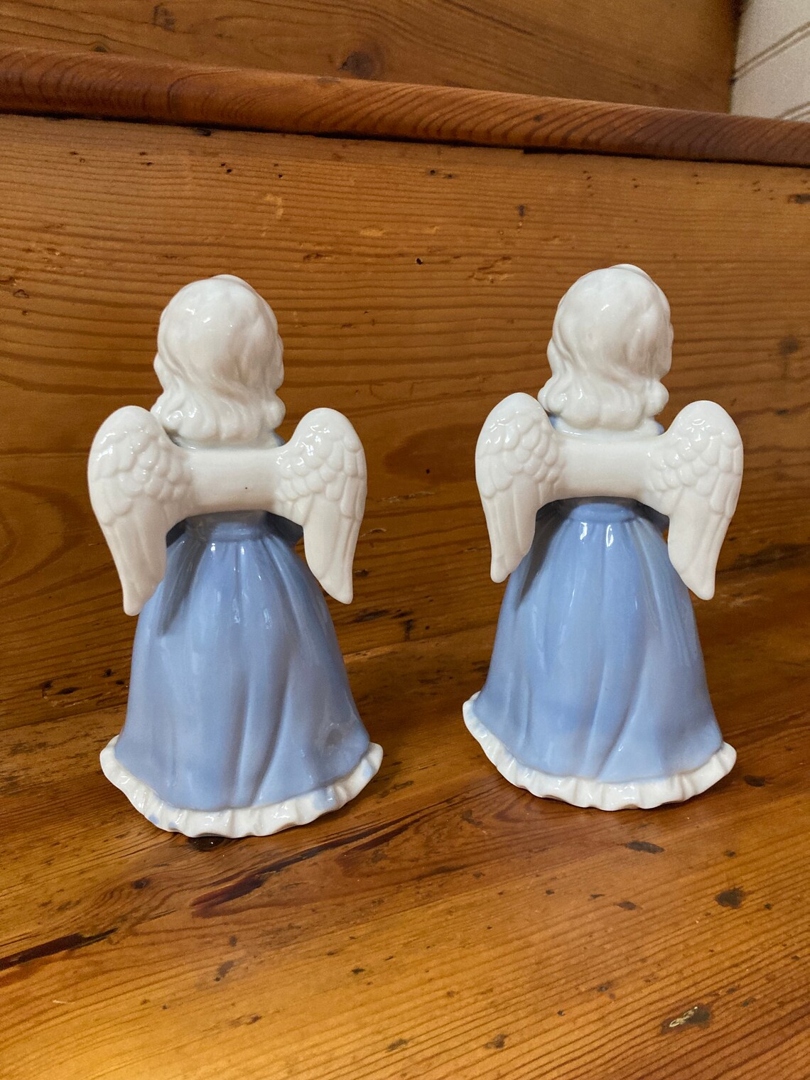 Antique Vintage Inarco Japan Angels Pair Set Figurines Collectible Blue ...