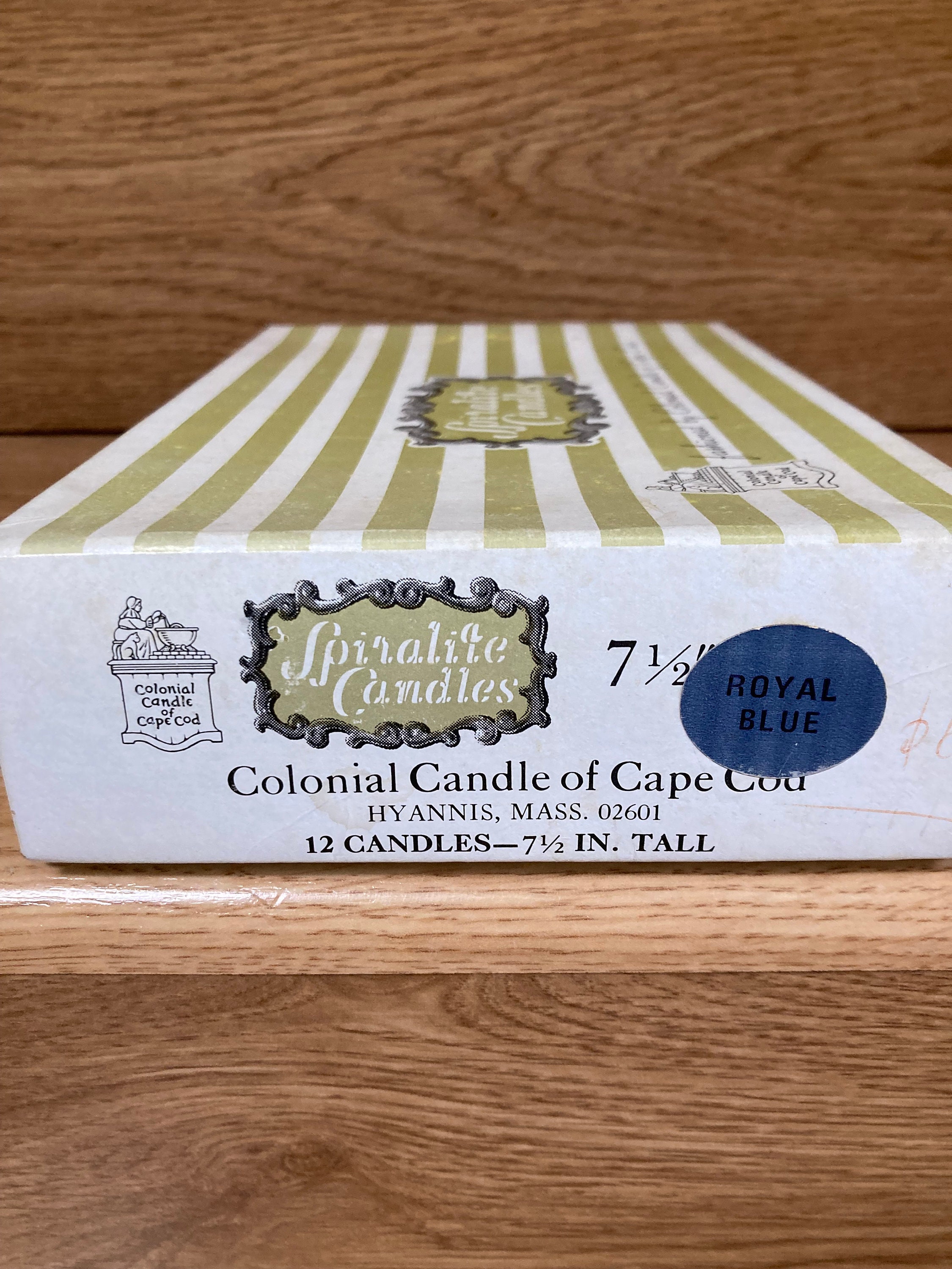 Antique Vintage Candles Royal Blue Spiralite Colonial Candle of Cape ...