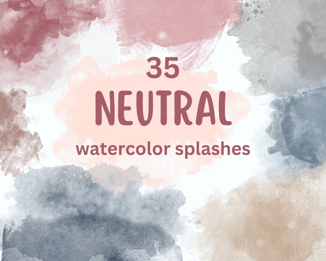 Watercolor Clipart, Watercolor Splashes, Fall Png, Neutral, 35 ...