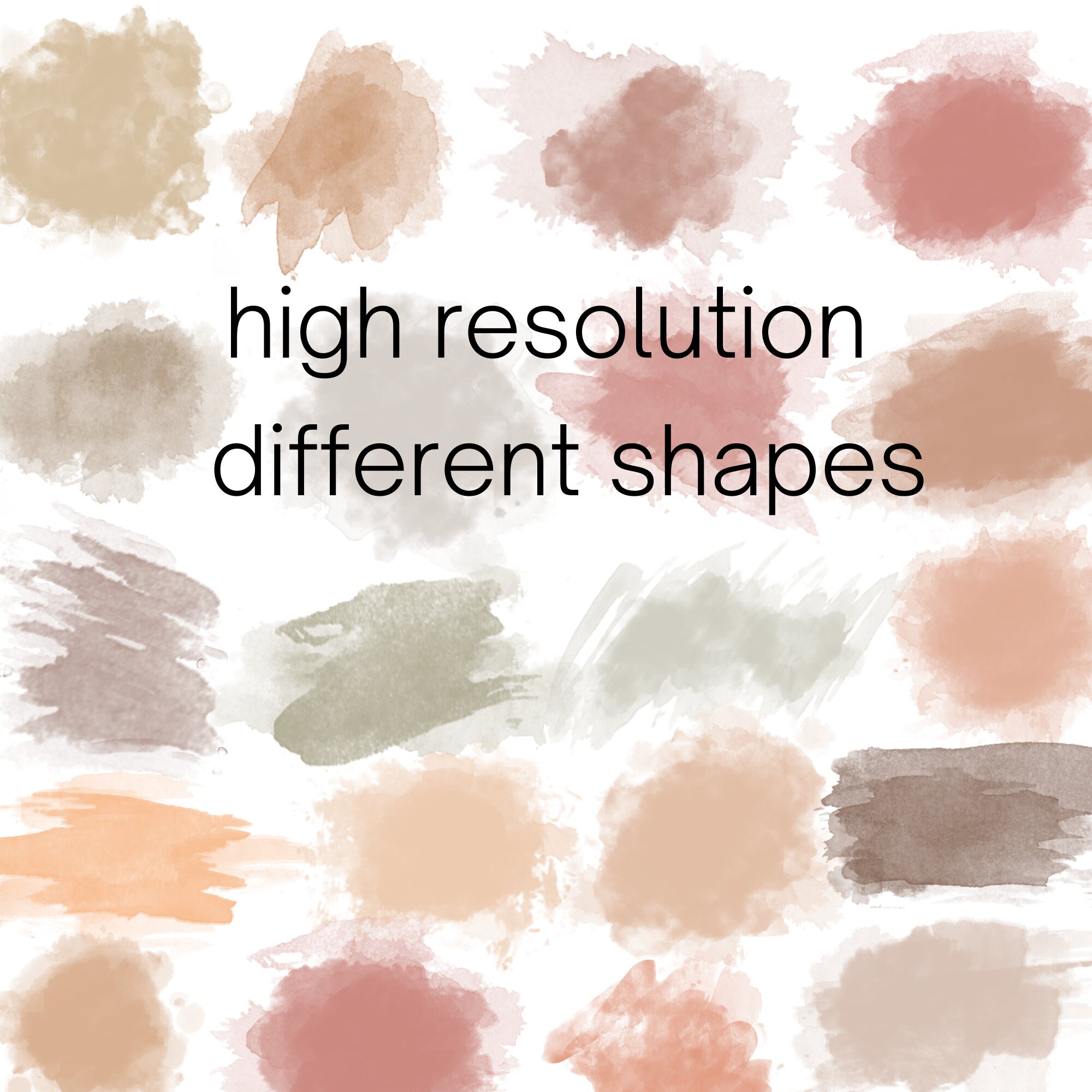 Watercolor Clipart Elements - Neutral Splashes - Boho Clipart ...