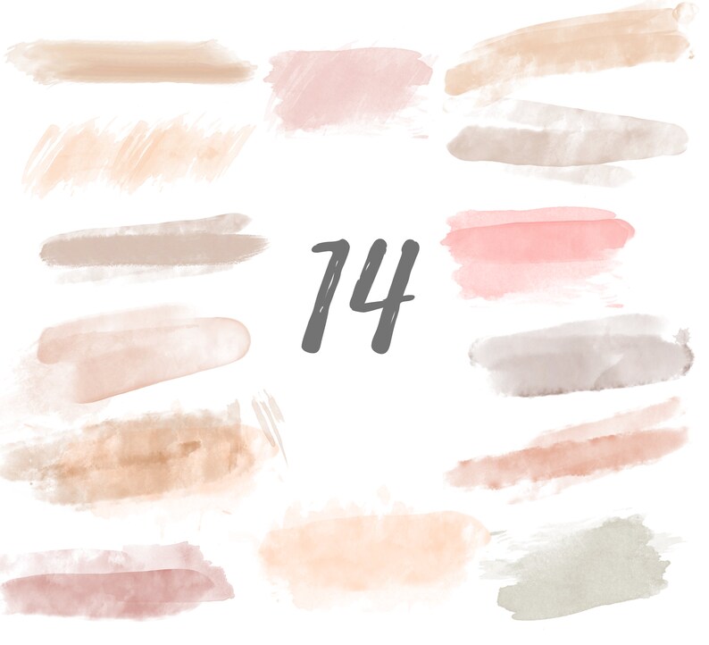 Pastel Watercolor Clipart, Watercolor Paint Strokes, Paint Splashes ...
