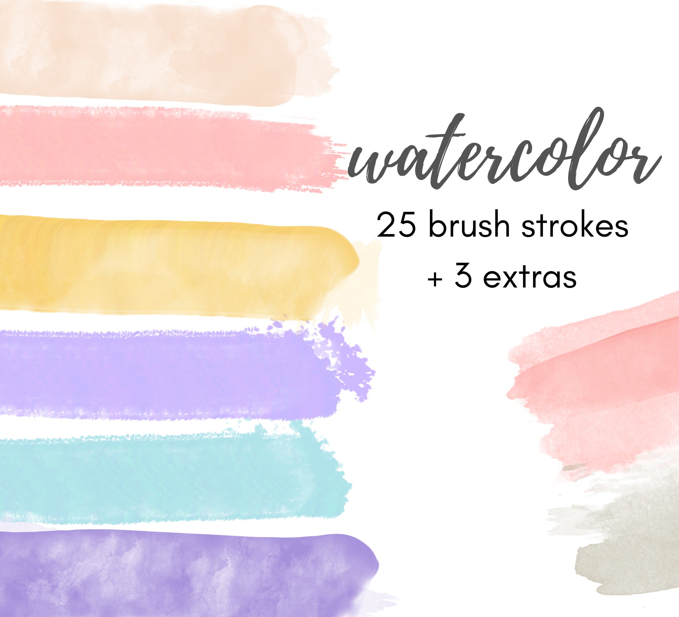 Watercolor Paint Stroke Clipart - Splashes Clipart - Pastell Aquarell ...