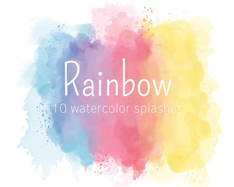 Watercolor Clipart - Digital Paper -watercolor Rainbow - Watercolor ...