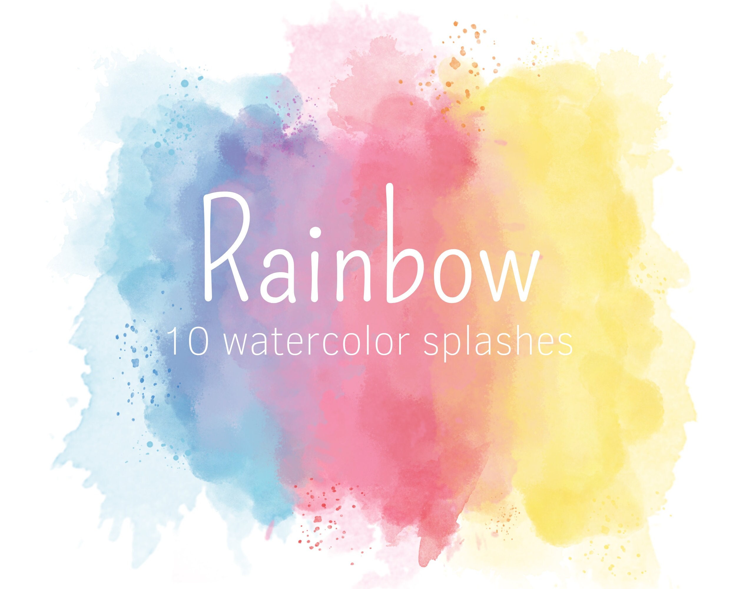 Watercolor Clipart - Digital Paper -watercolor Rainbow - Watercolor ...