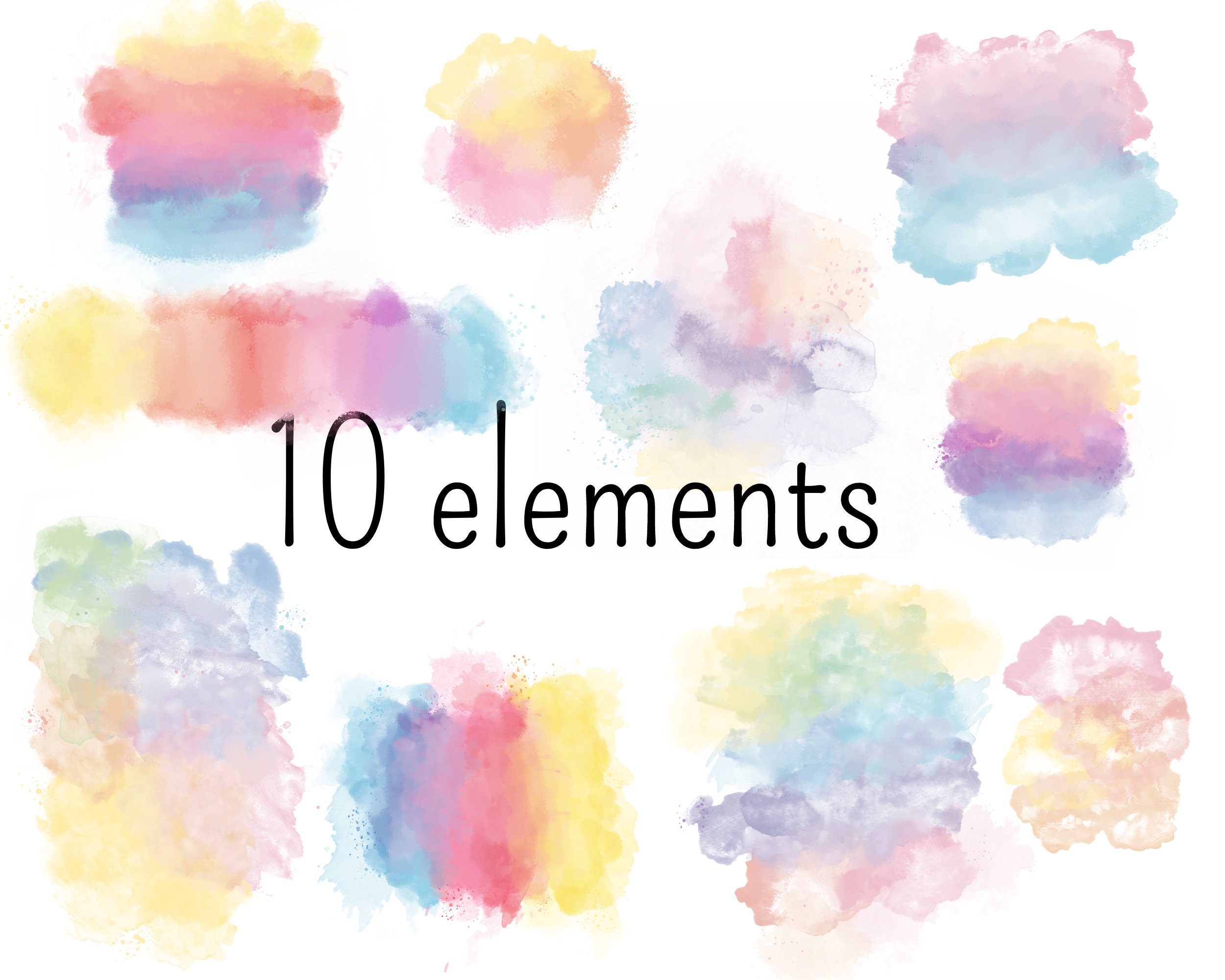 Watercolor Clipart - Digital Paper -watercolor Rainbow - Watercolor ...