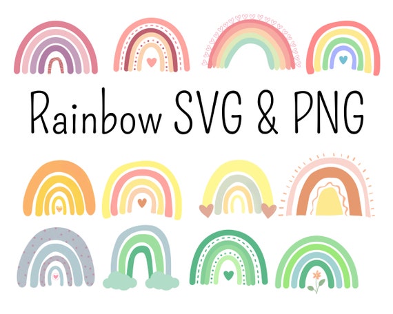 22 Rainbow Svg Bundle Pastel Rainbow Clipart Rainbow Svg - Etsy UK