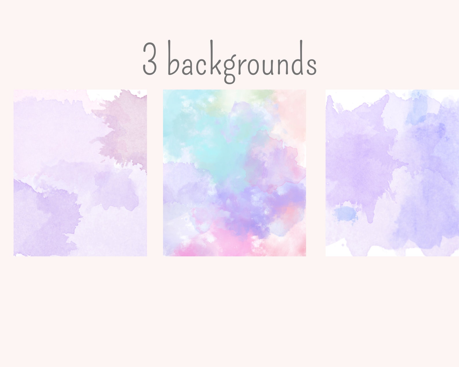 Watercolor Clipart Pastel Ombre Watercolor Paint Splatter - Etsy