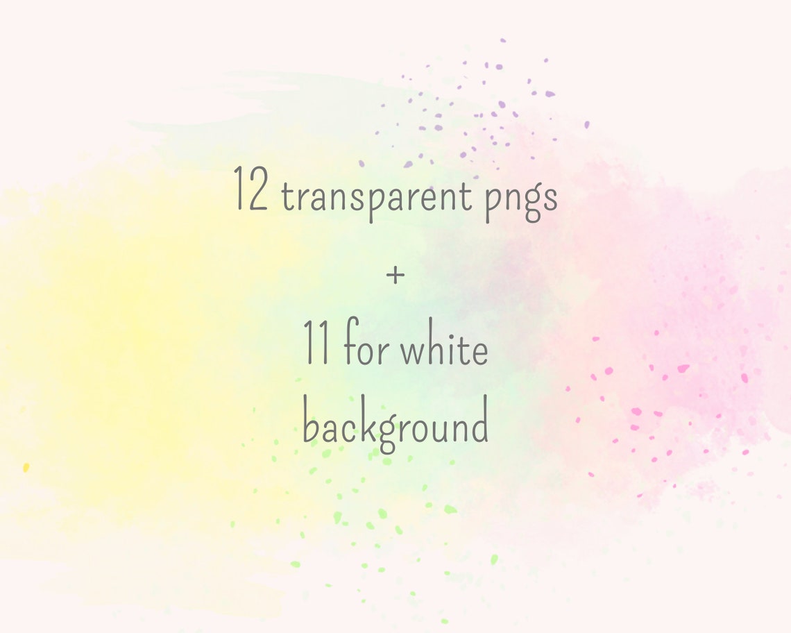 Watercolor Clipart Pastel Ombre Watercolor Paint Splatter - Etsy