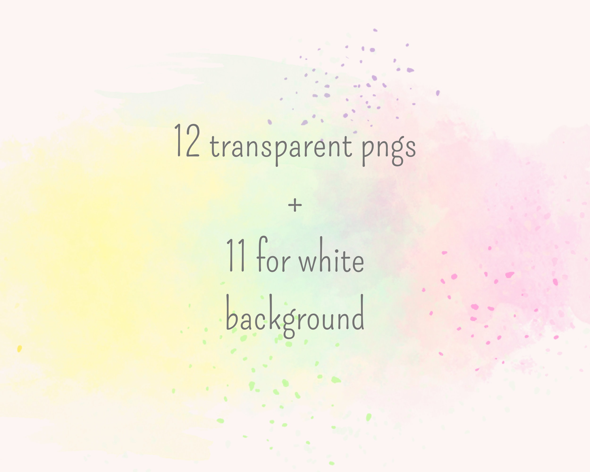 Watercolor Clipart Pastel Ombre Watercolor Paint Splatter - Etsy