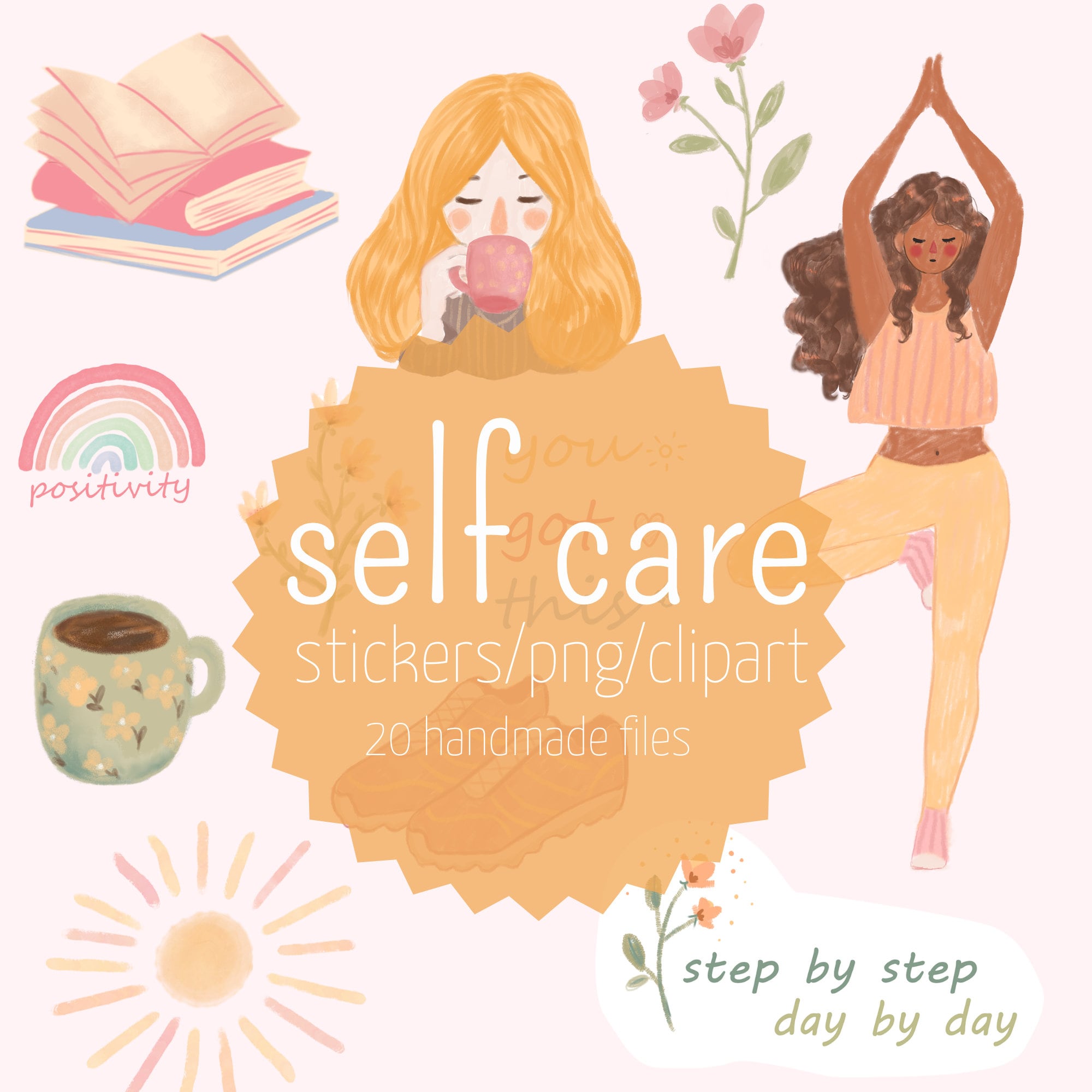 Self Care Clipart - Positivity - Self-love, Goodnotes, Ipad, Commercial ...