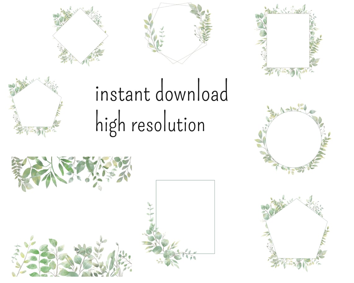 Leaves Clipart Bundle, Leaf Png, Watercolor Png, Leaf Png, Greenery ...