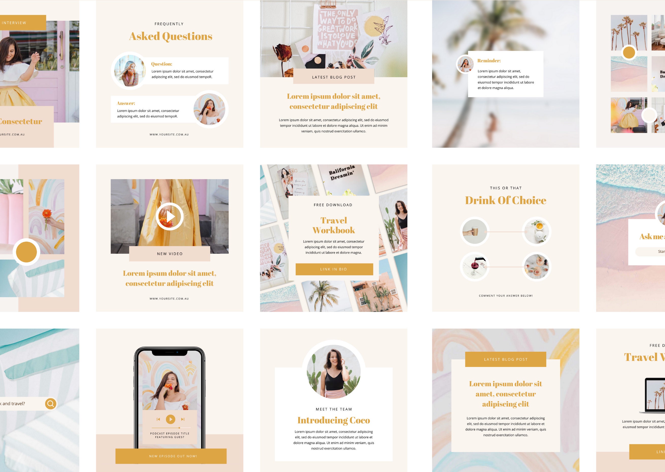 Coco Instagram Social Media Canva Templates 20 Designs Instagram ...