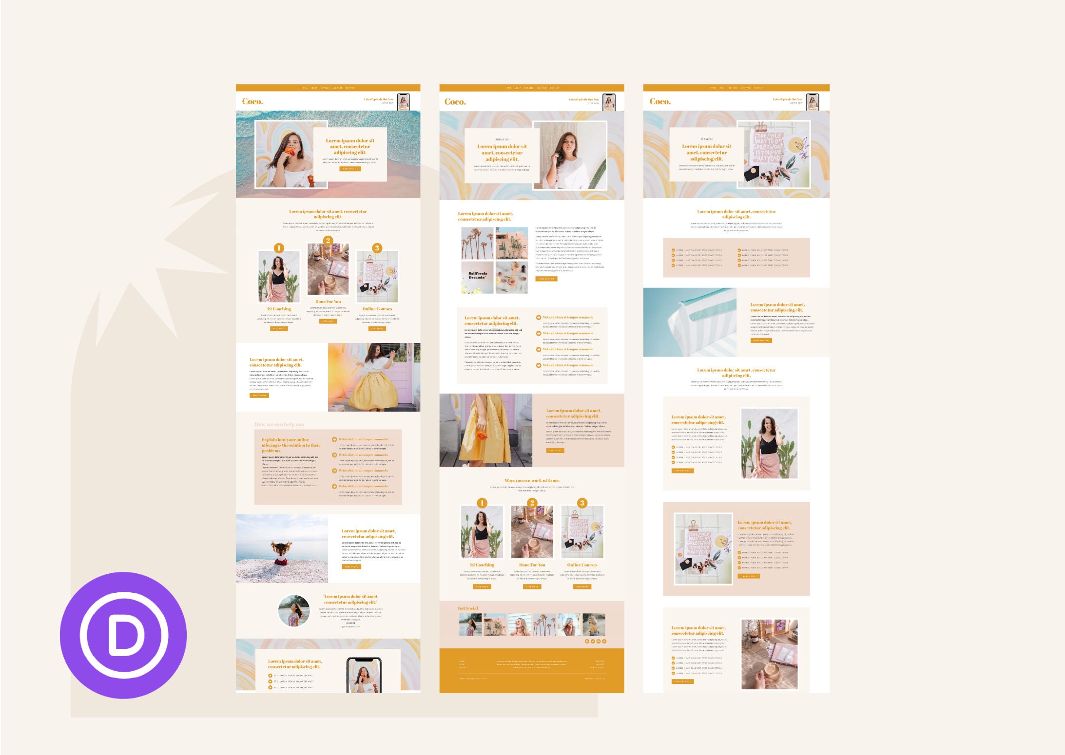 Coco Website Template for Divi Theme & Wordpress | for Content Creators ...