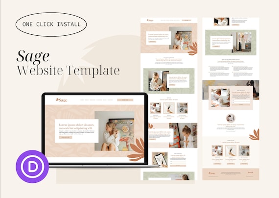 Sage Website Template for Divi Theme & Wordpress for - Etsy