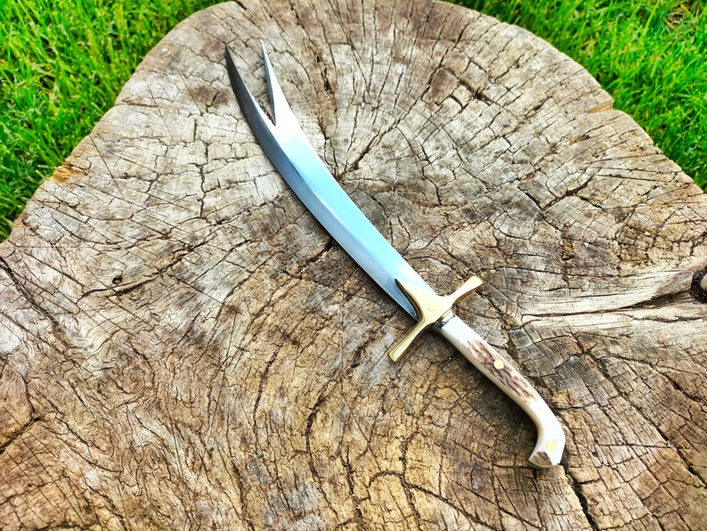 HANDMADE SWORD DEER Antler Knife Long Sword Zulfiqar Sword - Etsy