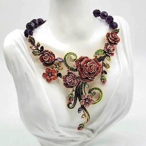 Rose Statement Necklace, Heidi Daus Rose Necklace, Roses Necklace ...